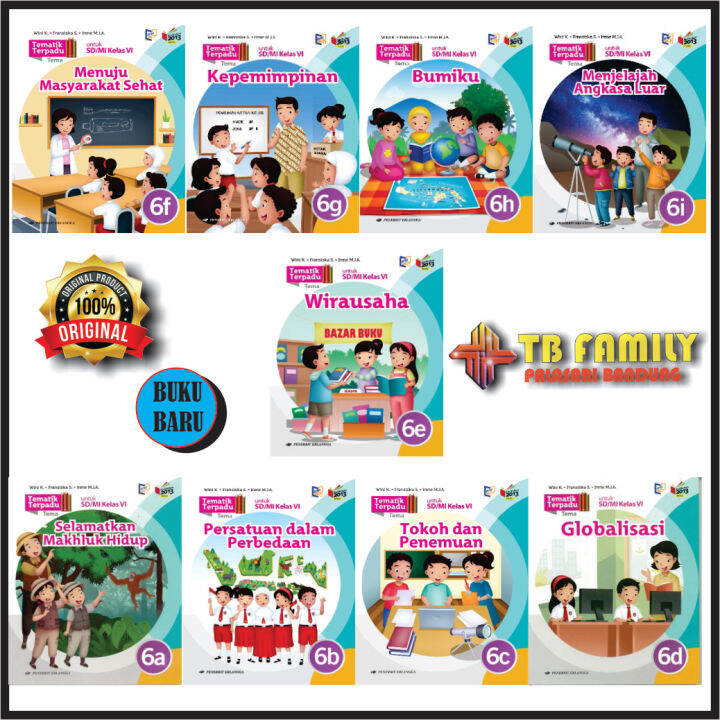 BUKU TEMATIK TERPADU SD KLS 6 JILID 6A 6B 6C 6D 6E 6F 6G 6H KURIKULUM 2013 PENERBIT ERLANGGA ...