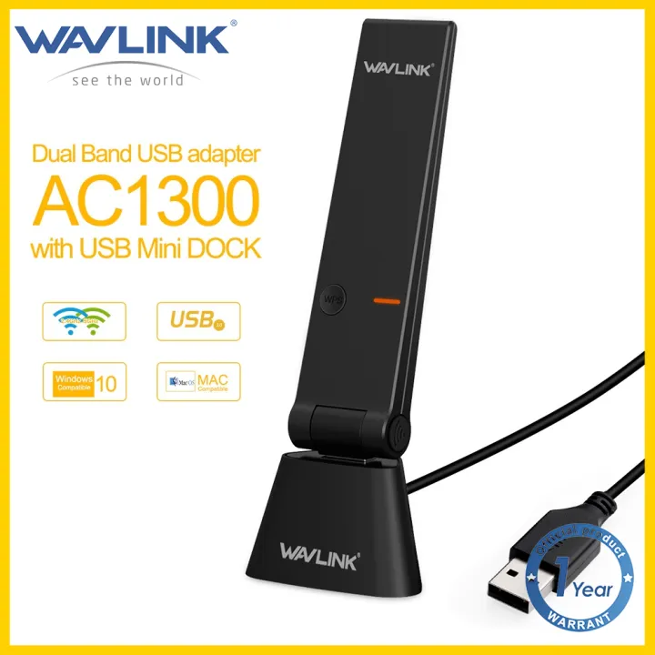 Wavlink AC1300ไร้สาย Dual Band USB 3.0อะแดปเตอร์รวม USB แท่นวางขนาดเล็ก ...
