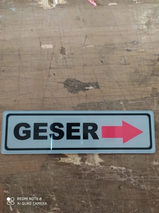 Sign akrilik GESER KANAN / plat akrilik geser / Tanda geser acrylic ...