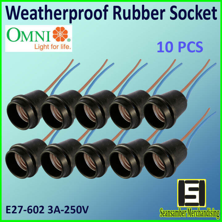 Omni Weatherproof Rubber Socket E27 3A 250V E27-602 10pcs | Lazada PH