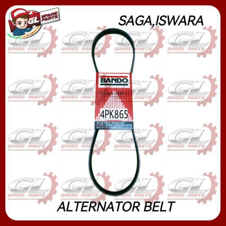 FAN BELT BANDO (4PK865) PROTON SAGA 12V ISWARA ALTERNATOR BELT | Lazada