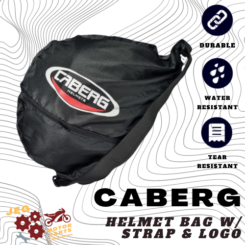 BLACK HELMET BAG FOR FULL-FACE HELMETS WITH EXTENDABLE STRAP (CABERG ...
