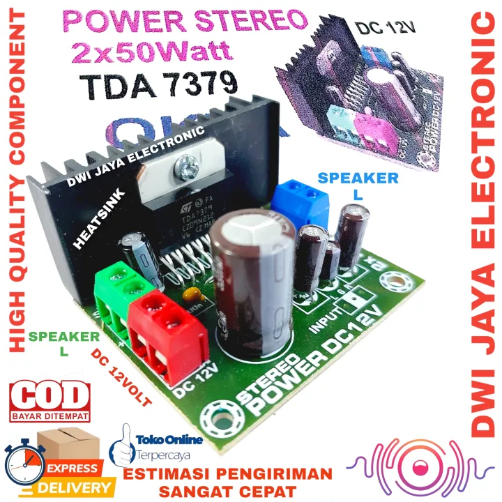 KIT amplifier STEREO TDA 7379 DC 12VOLT 2×50 watt | Lazada Indonesia