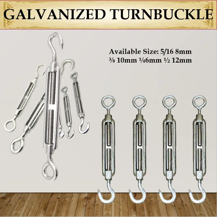 ROPE Lifting GI TURN BUCKLE 6mm-12mmHOOK AND EYE TURNBUCKLE (Per Piece ...