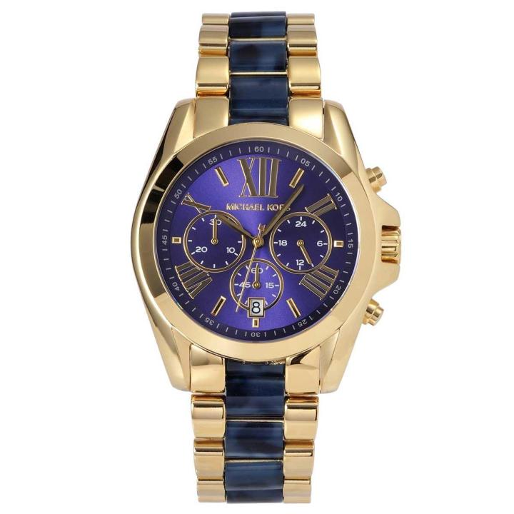Michael Kors MK Bradshaw Chronograph Blue Dial Two-tone Men Watch ...
