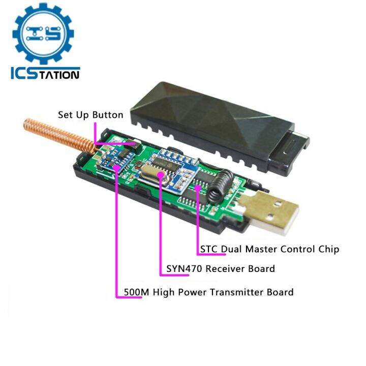 DC 5V 433MHz Wireless Remote Control Signal Amplifier Repeater 28dbm ...