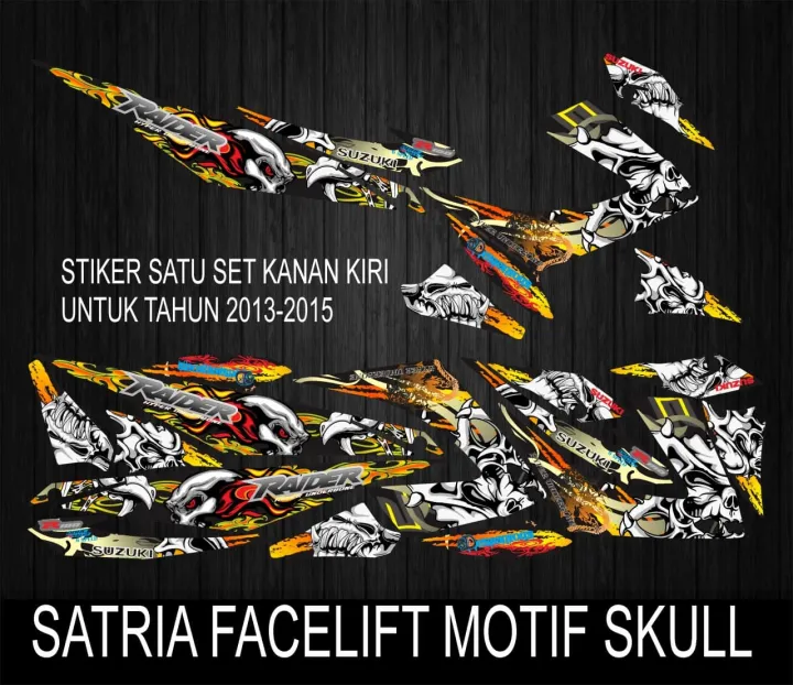 STIKER STRIPING DECAL SATRIA FU FACELIFT TAHUN 2013-2015 SKULL | Lazada ...