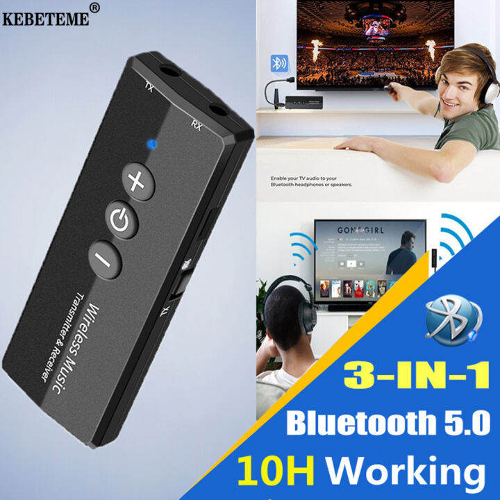KEBETEME 2 In 1 Bluetooth 5.0 Transmitter Receiver Button Control Mini ...