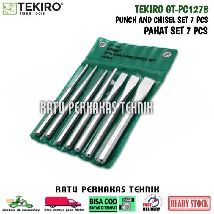 PAHAT SET 7 PCS TEKIRO GT-PC1278 PENITIK PLAT / PUNCH AND CHISEL ...