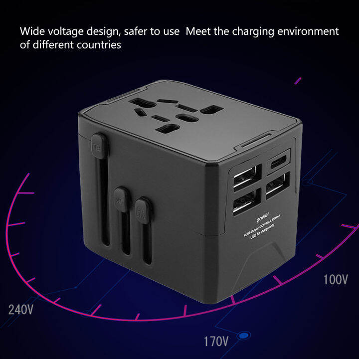 Universal Travel Adapter 100-240V Worldwide USB Power Adapter Maximum ...