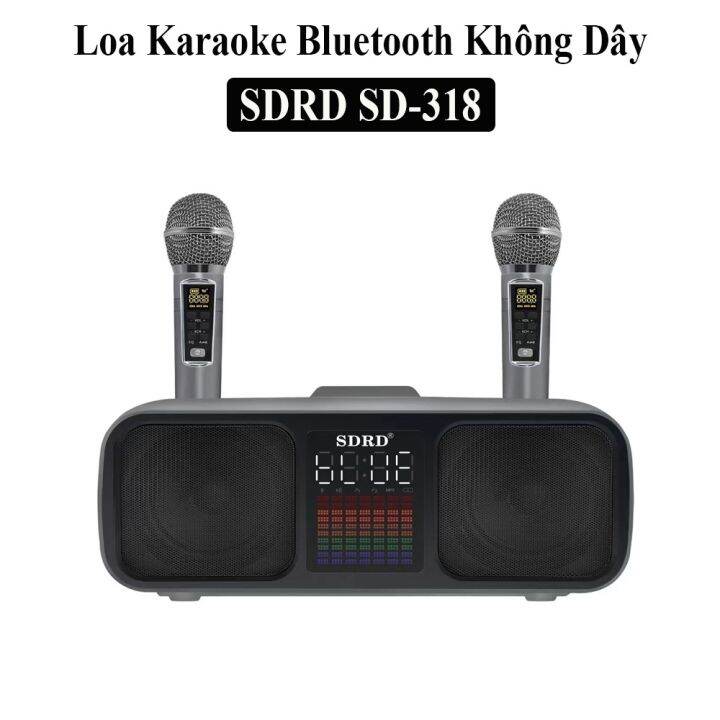 [ MẪU MỚI 2023 ] Loa Hát Karaoke Bluetooth SD318 ( Tặng Kèm 2 Micro Không Dây ) Bass Treble Mạnh ...