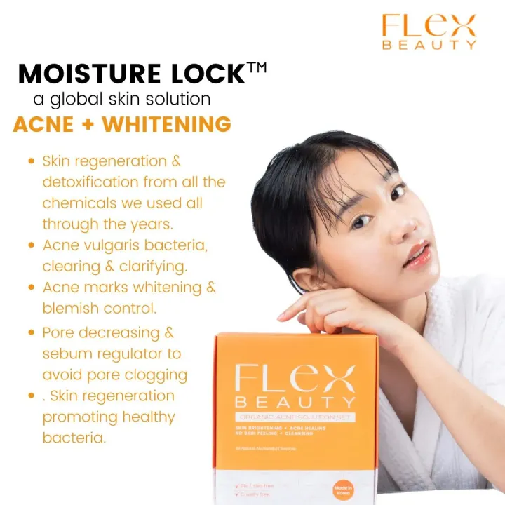 FLEX BEAUTY - Organic Acne Solution Set , 100% Organic , Safe for Sensitive Skin. Pimple Remover ...