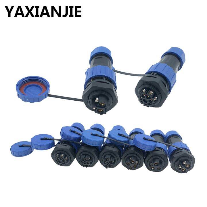 SP20 IP68 waterproof connector plug Back nut 2 3 4 5 6 7 pin Screw crimping without welding ...