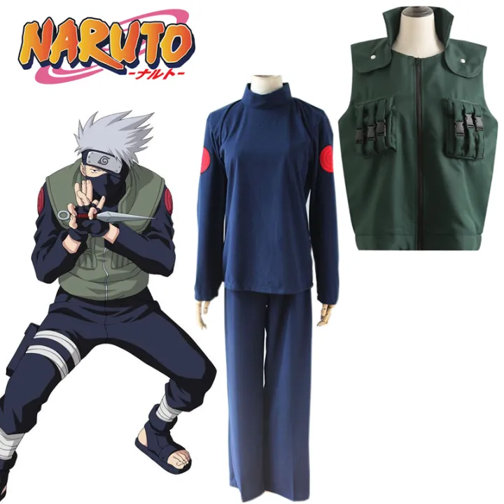 Anime Naruto Costume For Men Hatake Kakashi Uniform Suit Konoha Cosplay ...