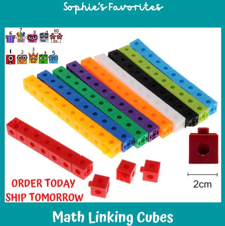100pcs 2cm Math Linking Cubes Numberblocks Number Blocks Snap Cube Link ...