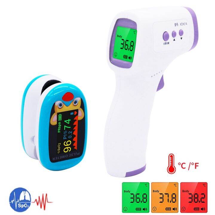 Non-Contact Digital Forehead Infrared Thermometer Finger Oximeter Baby ...
