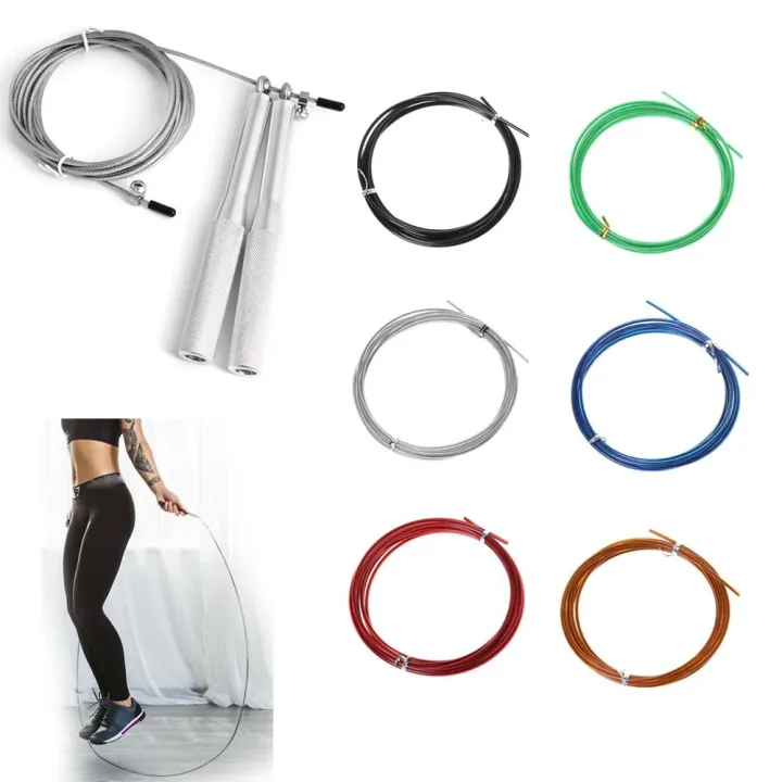 HF 3m Replaceable Steel Wire Cable Speed Jump Ropes Skipping Spare Rope ...