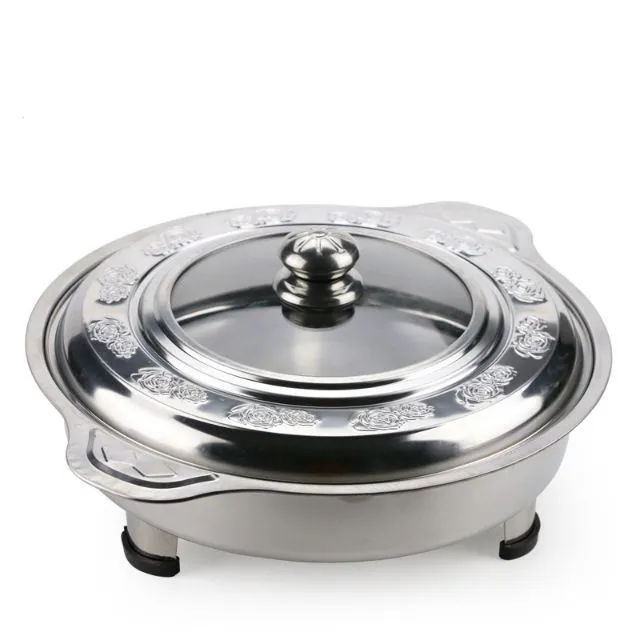 Stainless Steel Buffet Round Table Stove Combination Cover Dining Table ...
