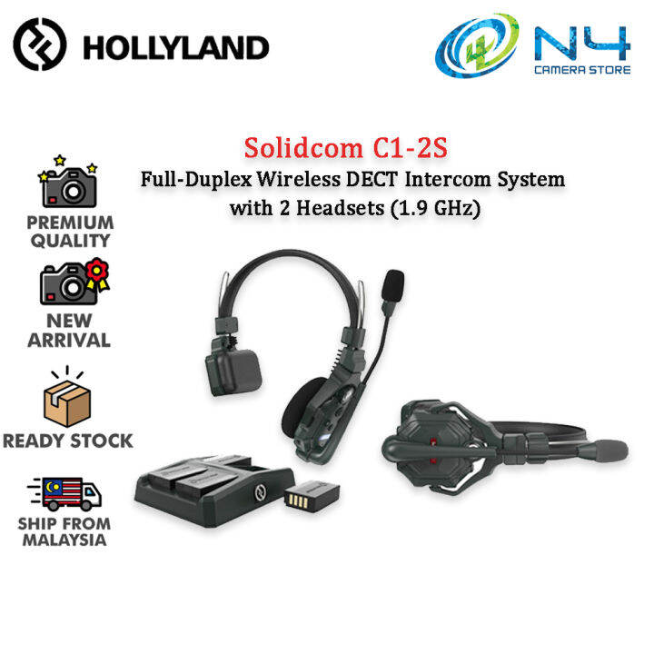 Hollyland Solidcom C1-2S/C1-3S/C1-4S/C1-6S/C1-8SFull-Duplex Wireless DECT Intercom System with 9 ...