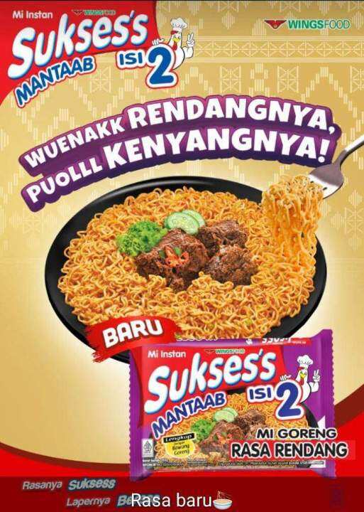 MIE SUKSES ISI 2 MIE GORENG RASA RENDANG ISI 24 PCS/1DUS | Lazada Indonesia