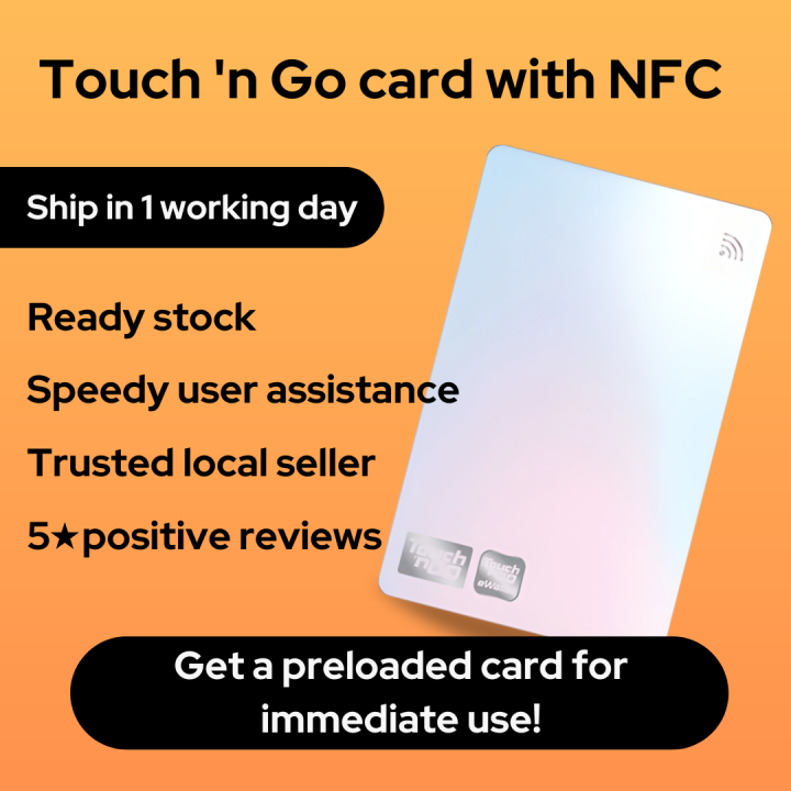 Touch N Go Card Enhanced NFC Silver Logo 2030 Expiry Malaysia Preloaded ...