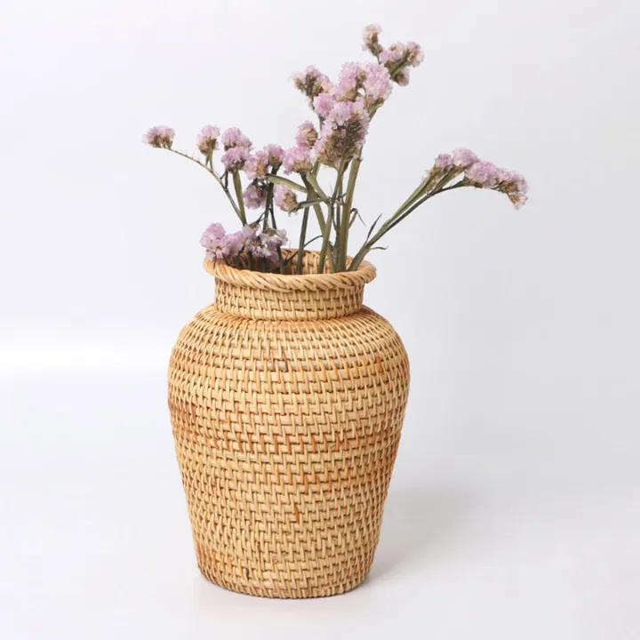 chiwanji Rattan Vase Wicker Vases Bouquets Tablet Centerpiece Branch ...