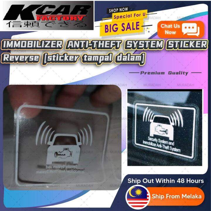 [ReadyStock]Immobilizer Anti Theft Sticker Sticker decal kereta gantian ...