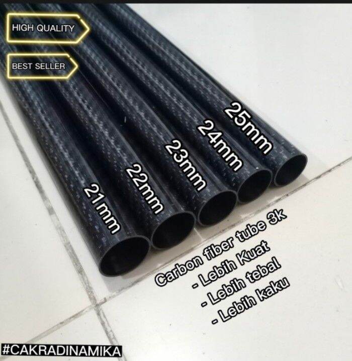 Pipa carbon 22mm x 20mm x 50cm Carbon fiber 3K ringan dan kuat | Lazada ...
