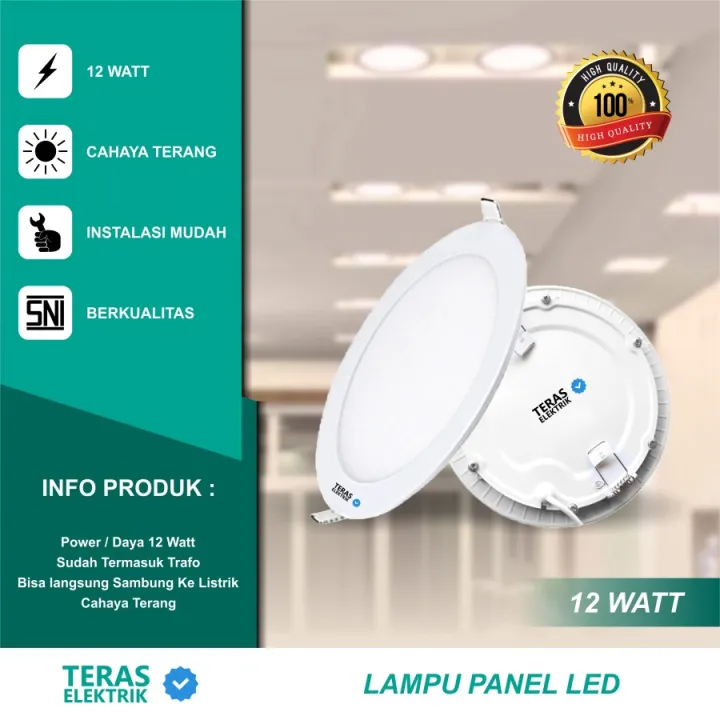 Lampu plafon panel downlight led 12w lampu panel 12 Watt | Lazada Indonesia