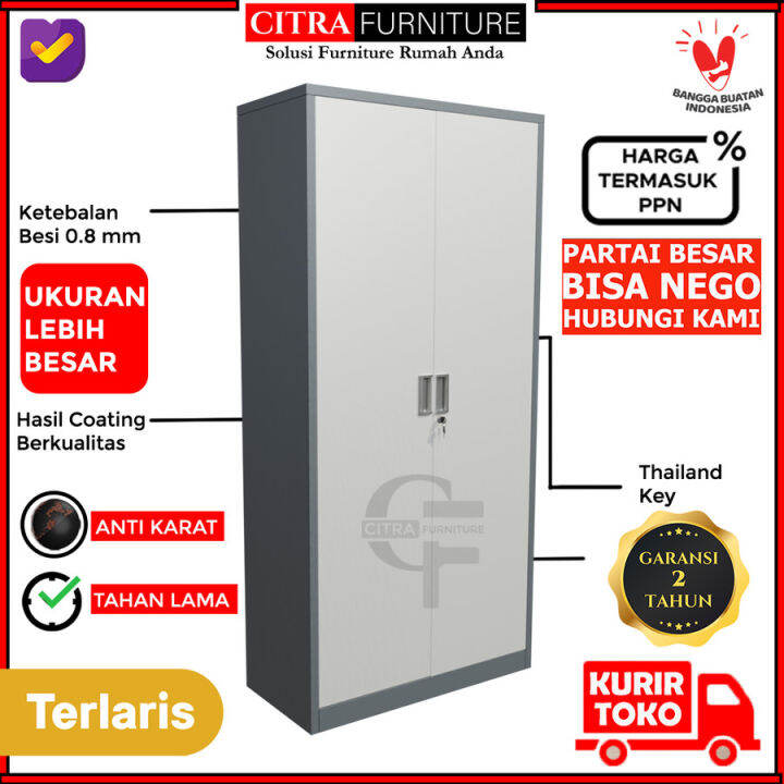 Lemari Arsip Besi 2 Pintu Swing besiLemari File kantor Pintu ayun ...