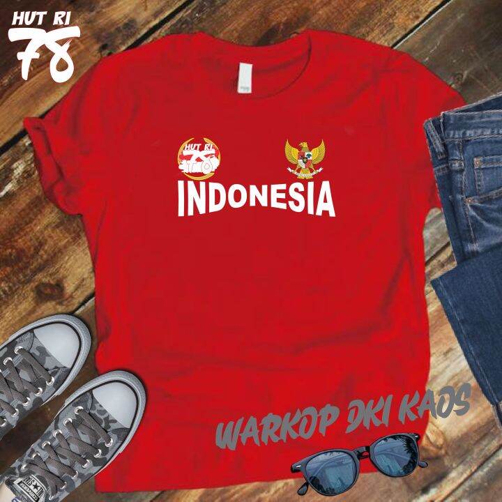 KAOS MURAH/KAOS NEW HUT RI 78 INDONESIA MERDEKA/KAOS 17 AGUSTUS/KAOS DIRGAHAYU REPUBLIK ...
