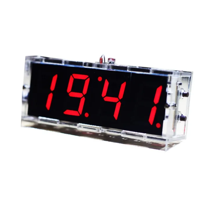 DIY Digital LED Clock Kit 4-Digit Light Control Temperature Date Time ...