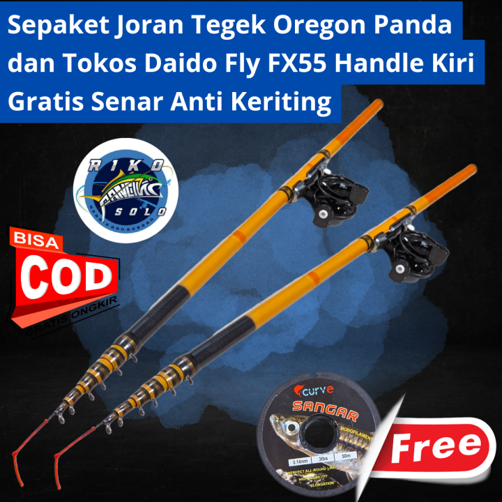 1 Set Pancing Joran Tegek Kolong Modif Oregon Panda dan Reel Tokos Daido Fly FX 55 Handle Kiri ...