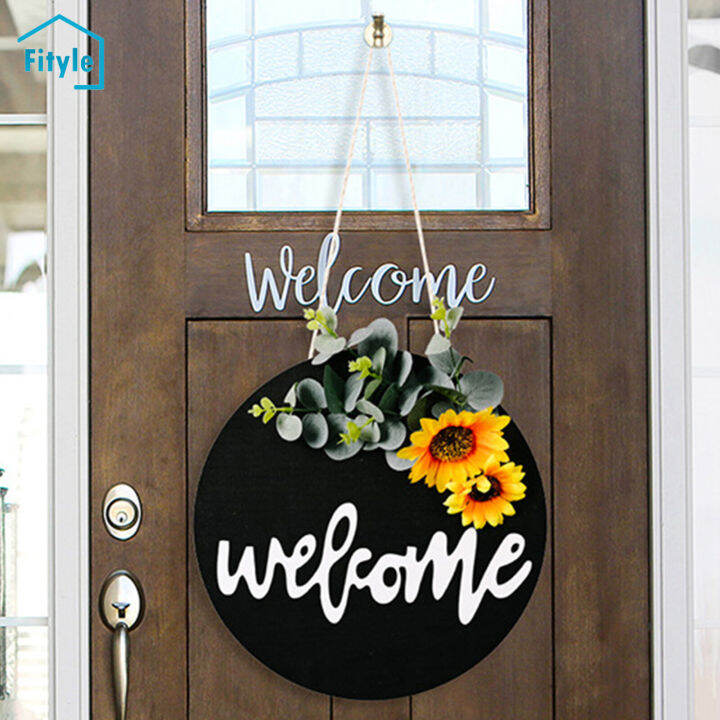 Fityle Welcome Signs for Front Door Farmhouse Porch Sign Rustic Wooden ...