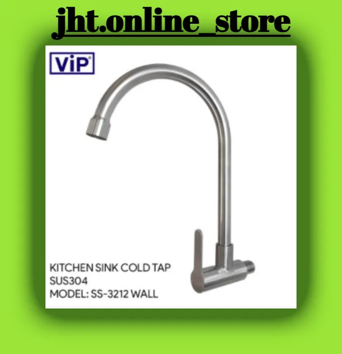 VIP Kitchen Wall Sink Cold Tap Stainless Steel SUS304 (SS-3212) | Lazada