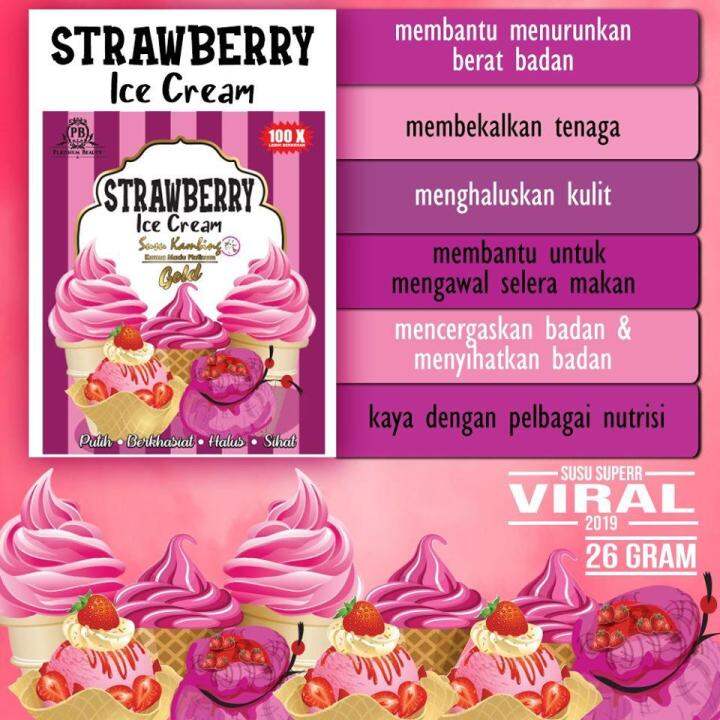 SUSU SUPERR VIRAL STRAWBERRY Ice cream | Lazada
