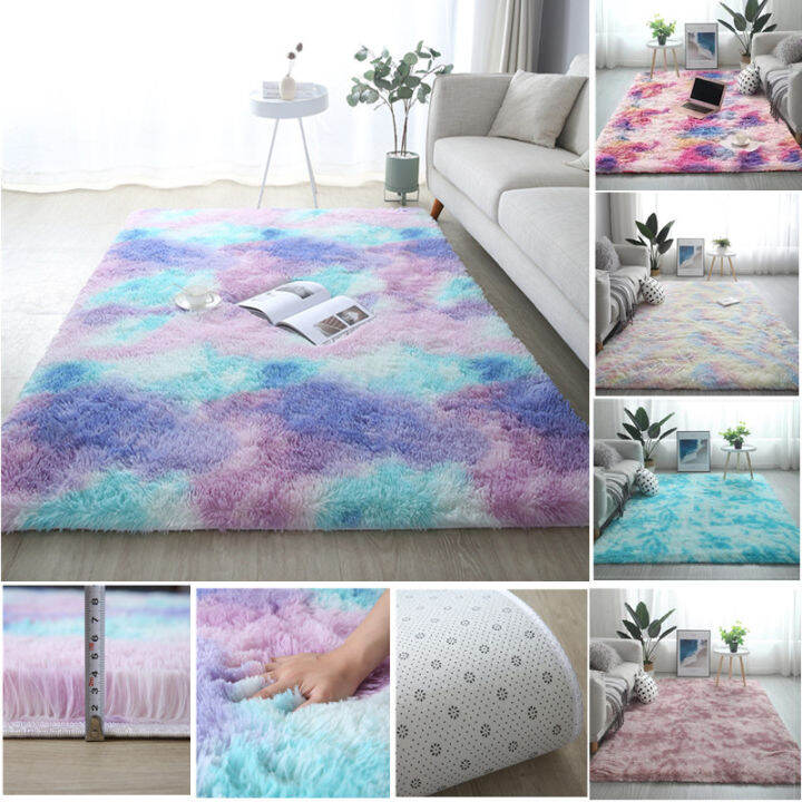 120*160cm Home living room bedroom floor carpet Gradient color carpet ...