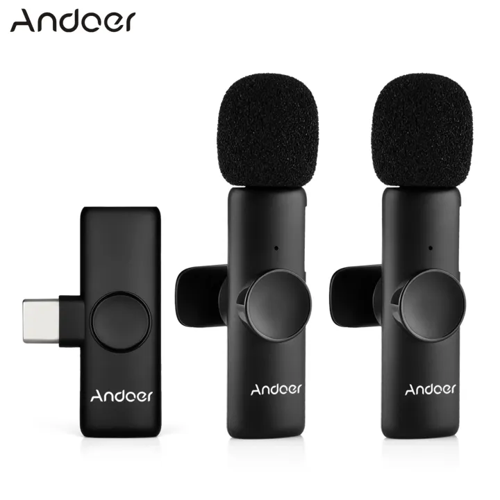 Andoer One-Trigger-Two Mini 2.4G Wireless Microphone System(2 ...