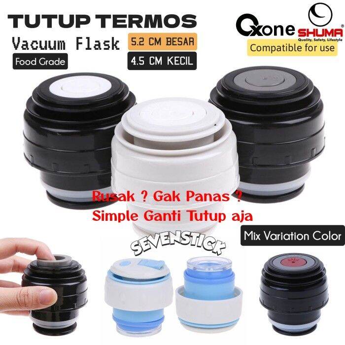 TUTUP TERMOS STAINLESS SHUMA OXONE 5,2 cm Besar 4,5 cm Kecil Flask ...