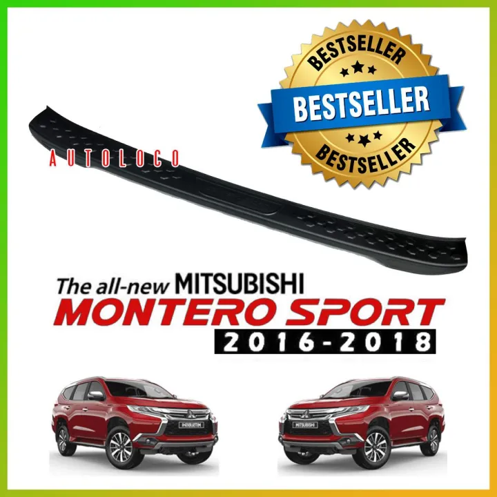 All Black Rear Stepsill / Bumper Guard for Montero Sport 2016 2017 2018 ...