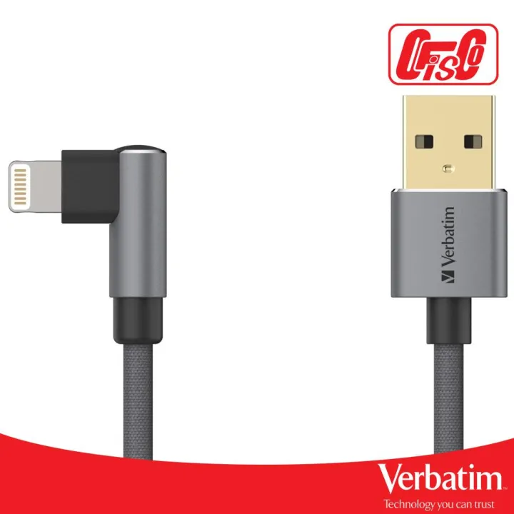 Verbatim 120cm L-Shaped Lightning to USB-A Cable (Grey) | Lazada PH Verbatim 120cm L-Shaped Lightning to USB-A Cable (Grey) | Lazada PH