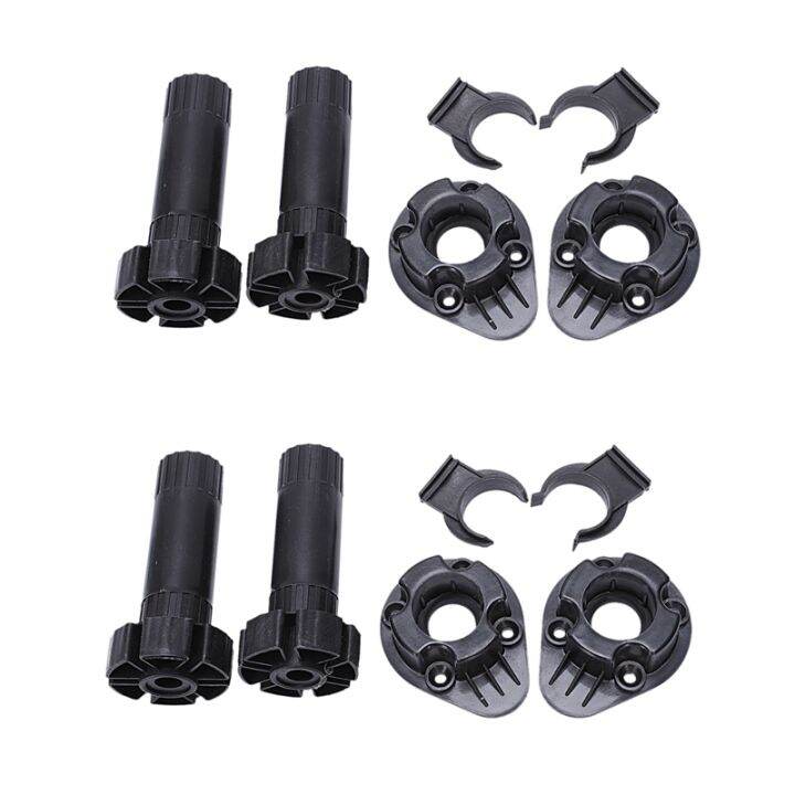 4X Plastic Adjustable Height Kitchen Cupboard Plinth Foot Leg Black ...