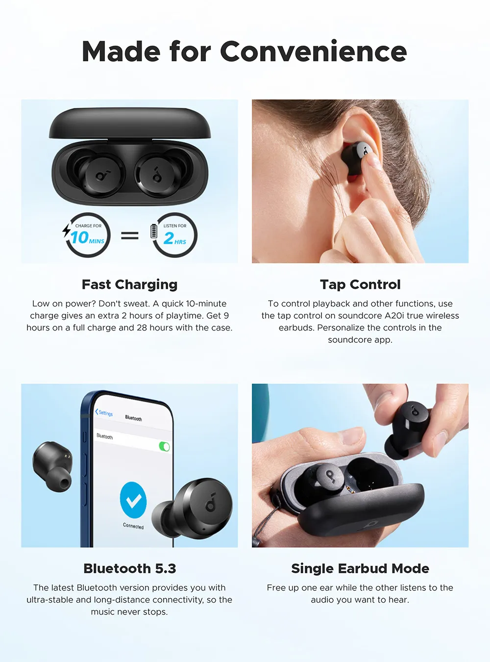 Soundcore by Anker A20i Bluetooth True Wireless Earbuds - Eshtir.com