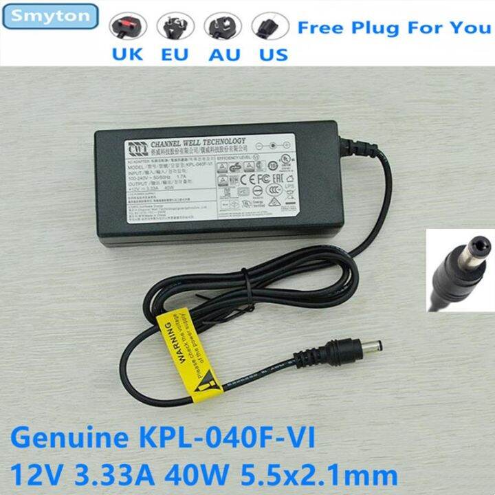 Genuine CWT KPL-040F-VI 12V 3.33A 40W 5.5x2.1mm AC Adapter For ...