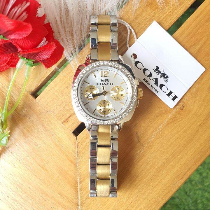 Original Coach Boyfriend Chronograph with Fixed Glitz Crystal Bezel ...