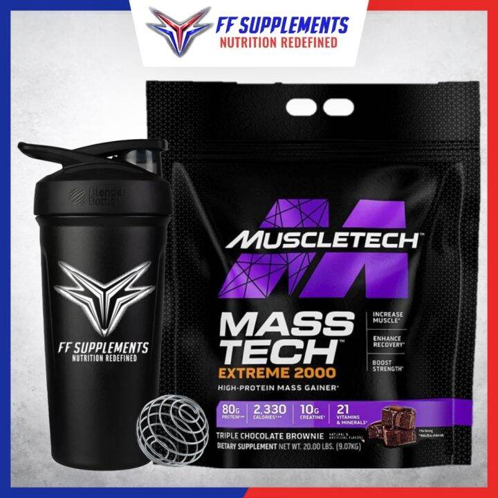 Muscletech Masstech Mass Tech Extreme 2000 Gainer 20lbs FREE Shaker ...
