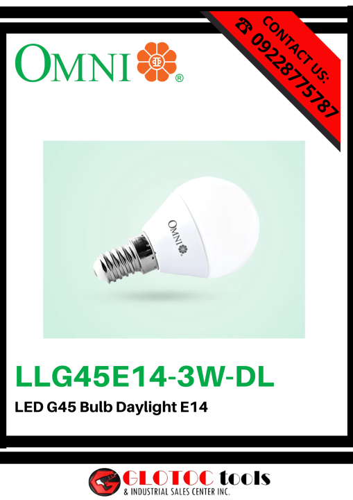 OMNI LED G45 Bulb Daylight LLG45E14-3W-DL | Lazada PH