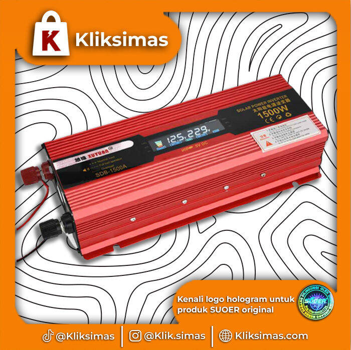 Power Inverter 1500 Watt 12 Volt + Display SDB 1500 12v ( 1500w / 12 v ...