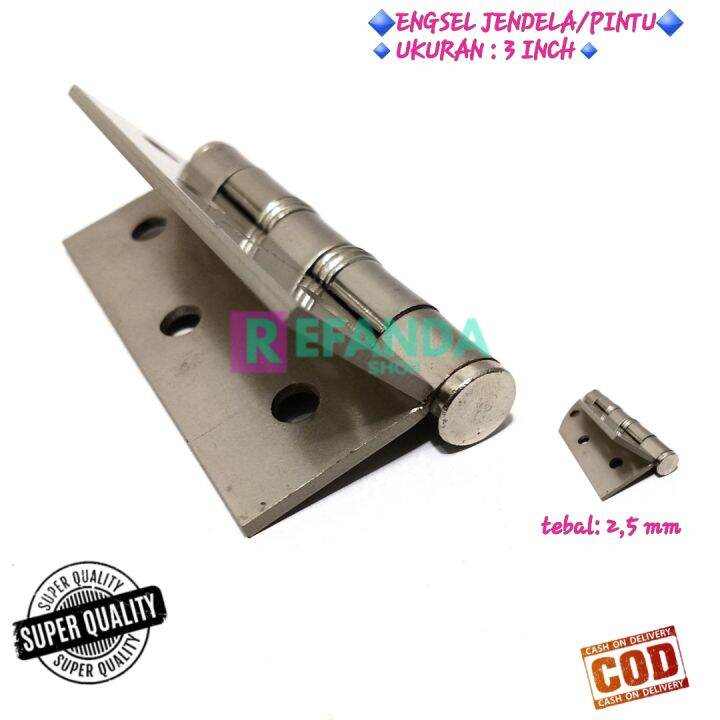 ENGSEL DAUN PINTU DAN JENDELA UKUTAN 3inch ANTI KARAT | Lazada Indonesia