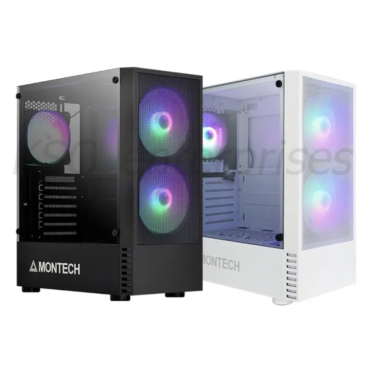 เคสคอมพิวเตอร์ Case Montech X2 MESH (3 x FAN) Rainbow RGB ATX mATX itx ...